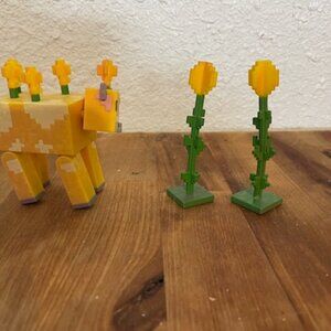 Minecraft | Toys | Minecraft Moobloom 3 4 Yellow Cow With Two Flowers ...
